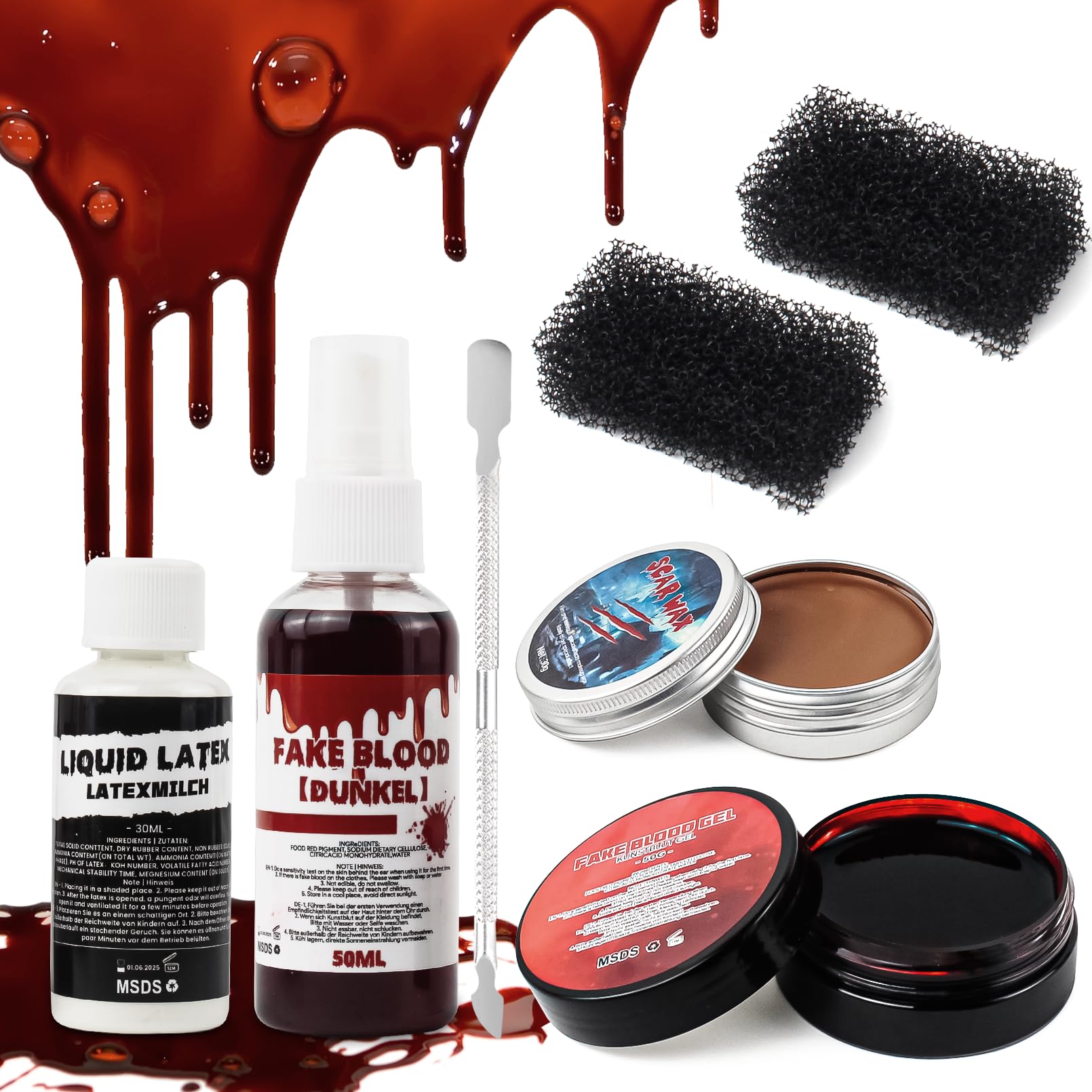 Amazon.com : SOVONCARE Halloween Fake Blood SFX Makeup Kit Special ...