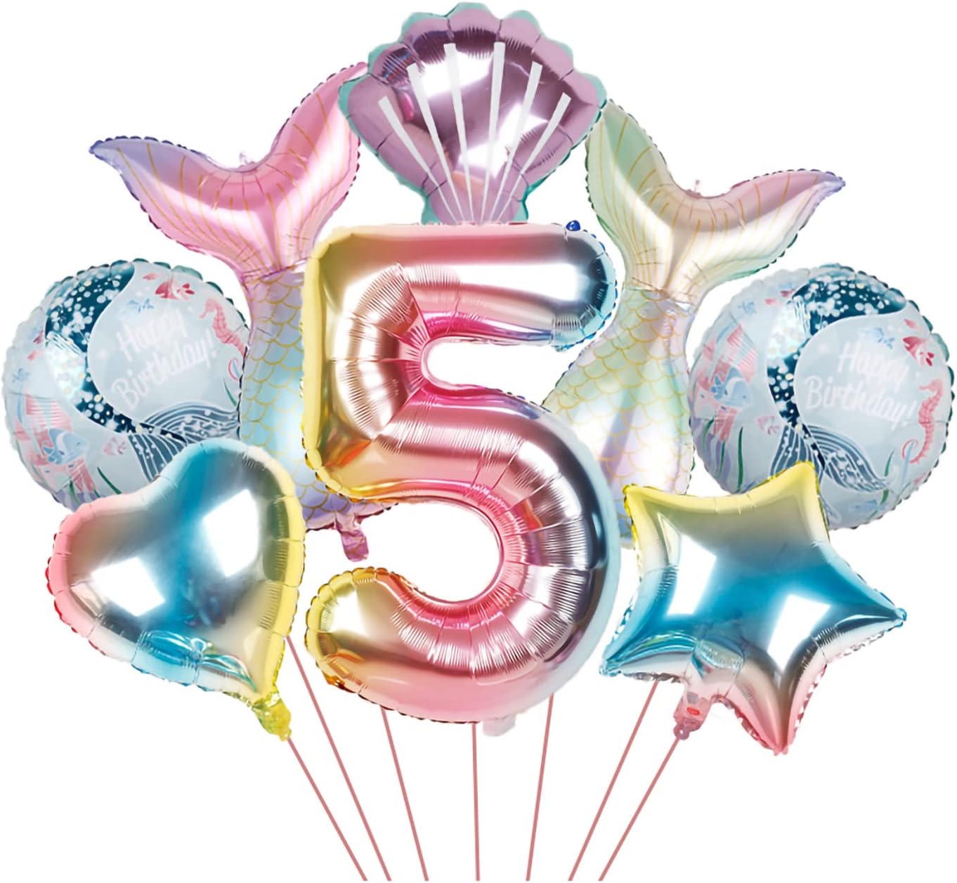 Amazon.com: Mermaid Balloons Party Supplies Princess Mermaid 5th ...