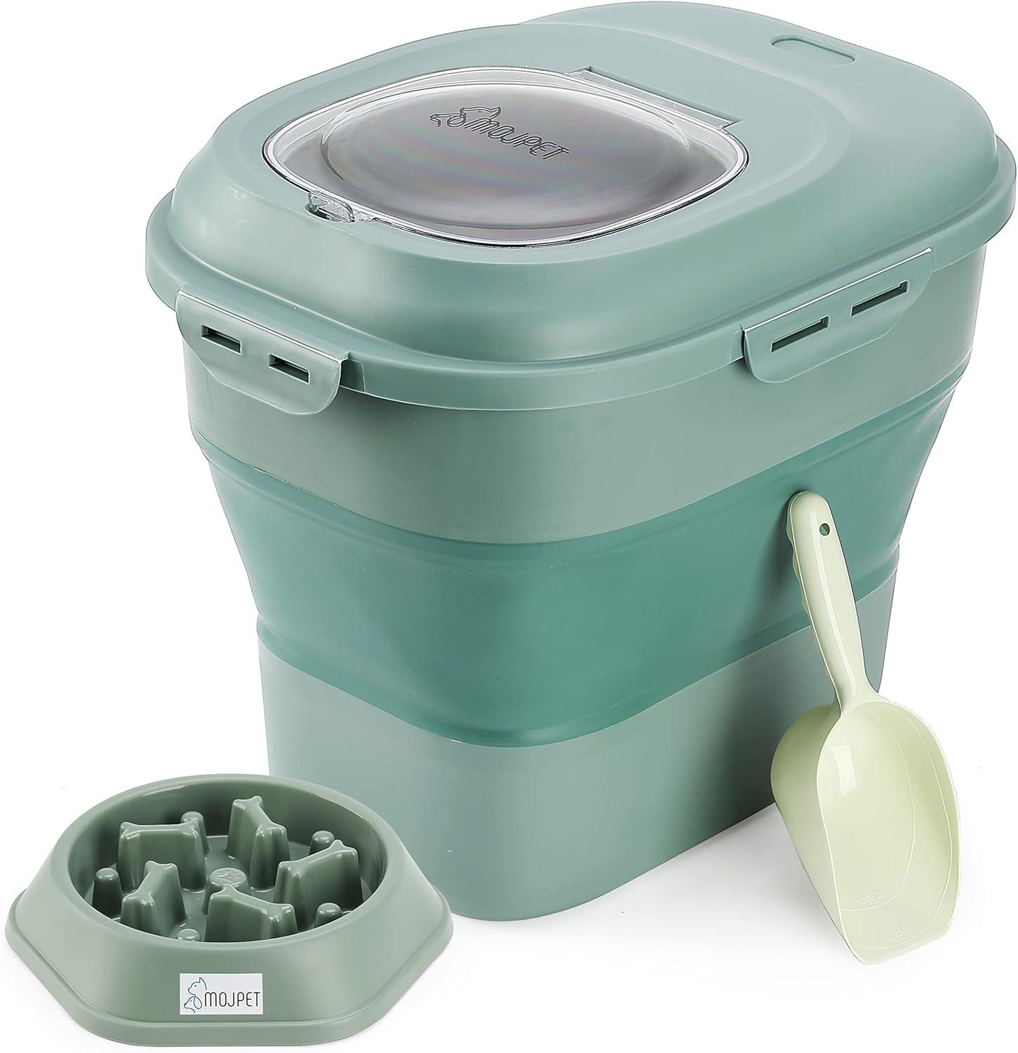 MojPet Collapsible Dog Food Storage Container, Pet Cat Large Plastic ...