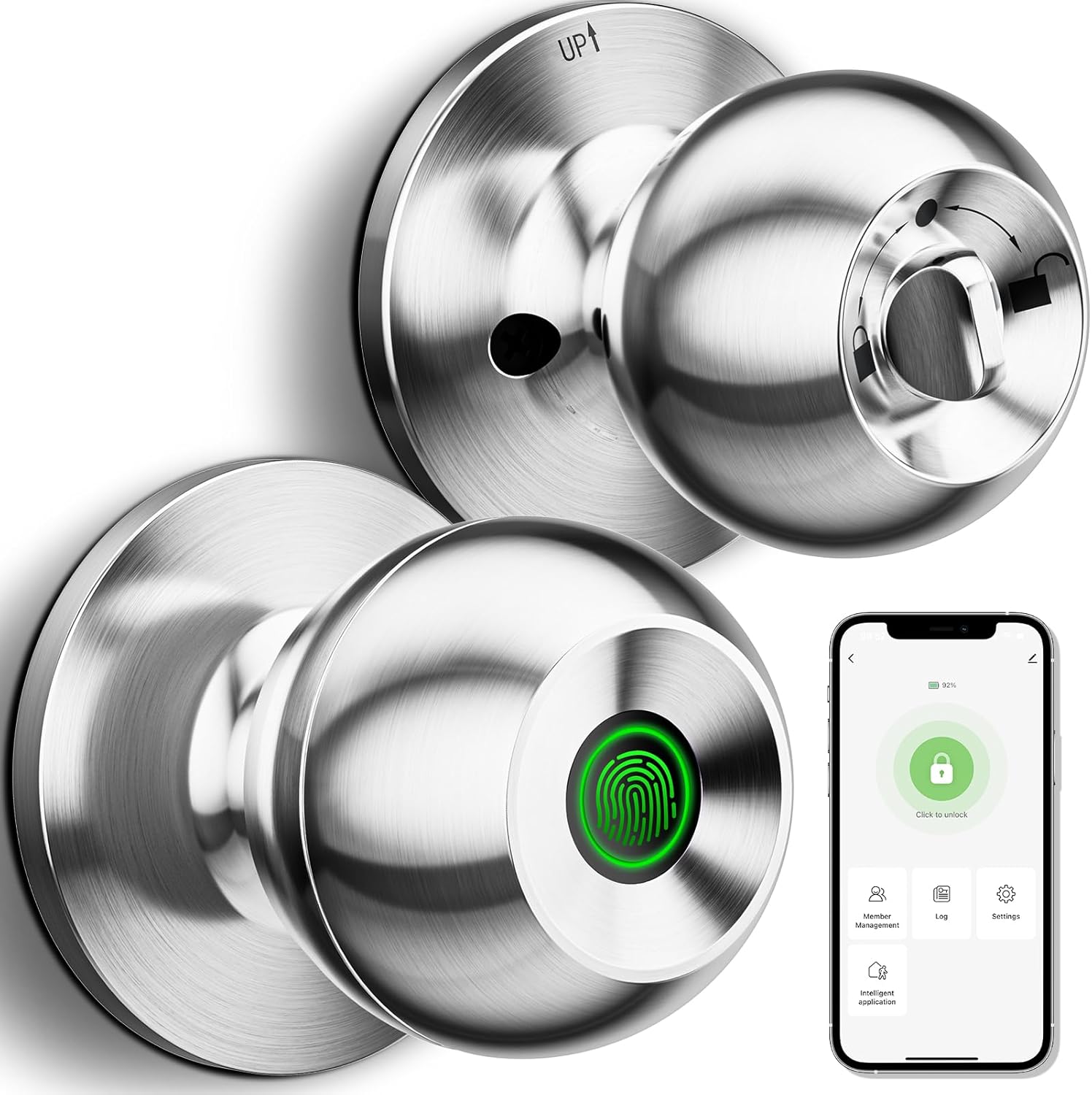 Amazon.com: Schloß Fingerprint Door Knob Smart Door Lock with App ...
