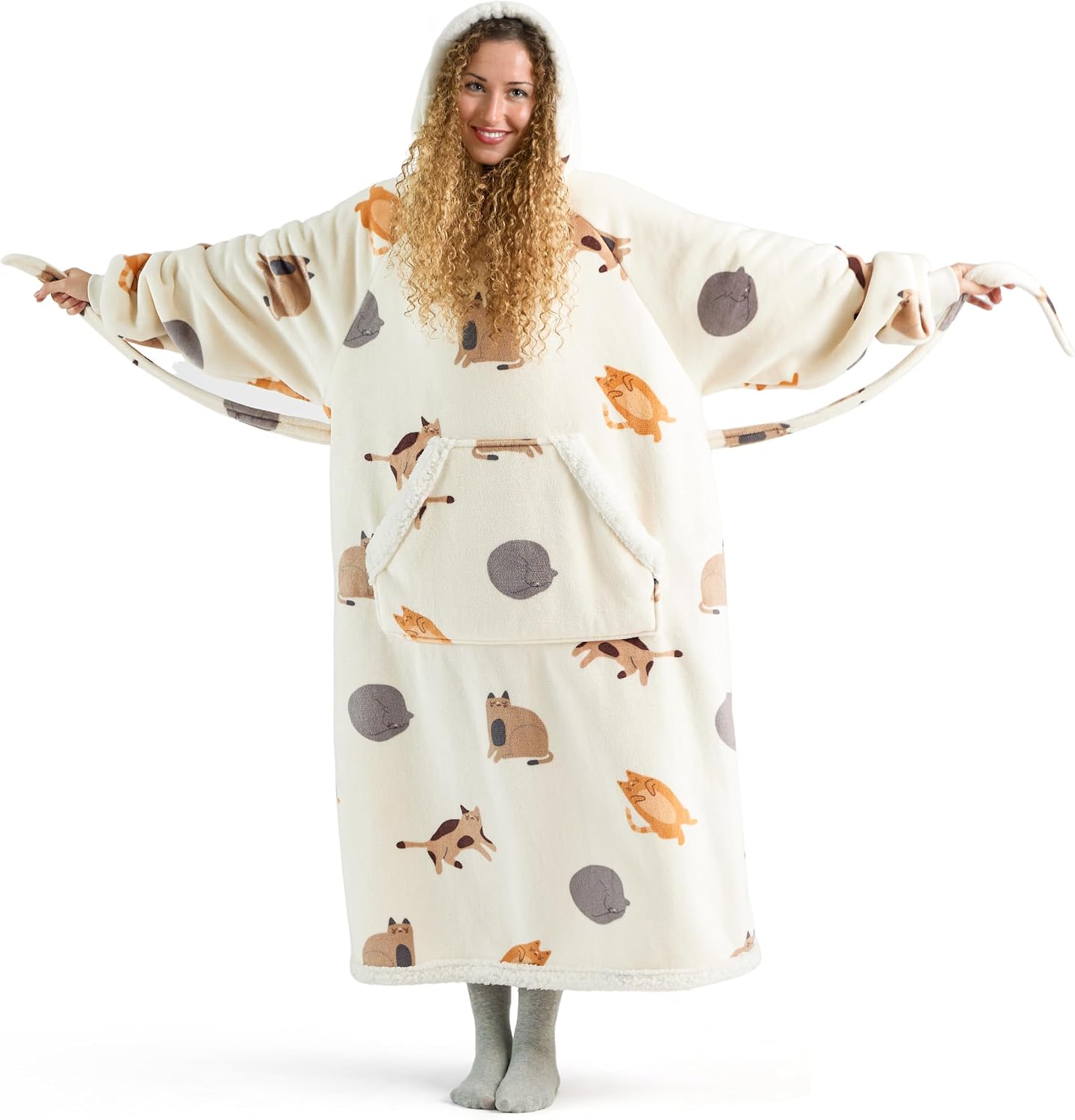 Amazon.com: Bedsure Oversized Wearable Blanket Hoodie for Women, Long ...