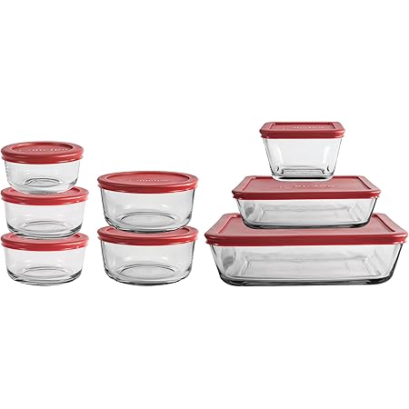 Amazon.com: Anchor Hocking SnugFit 16 Piece Glass Food Storage ...