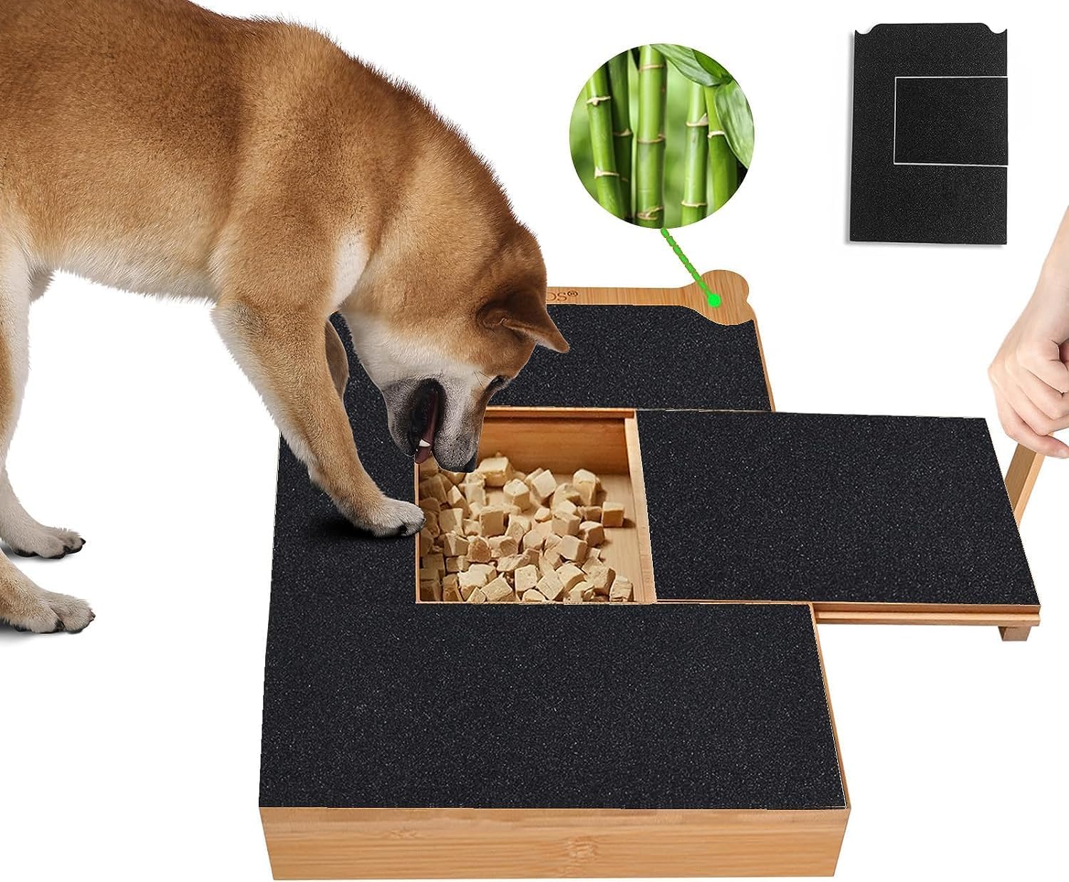 Dog Nail Paw - Dog Scratch Board - With Built-in Treat Box - Square ...