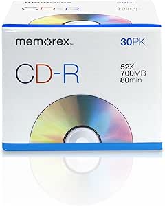 Amazon.com: Memorex 700MB/80-Minute 52x CD-R Media (30-Pack with Jewel ...