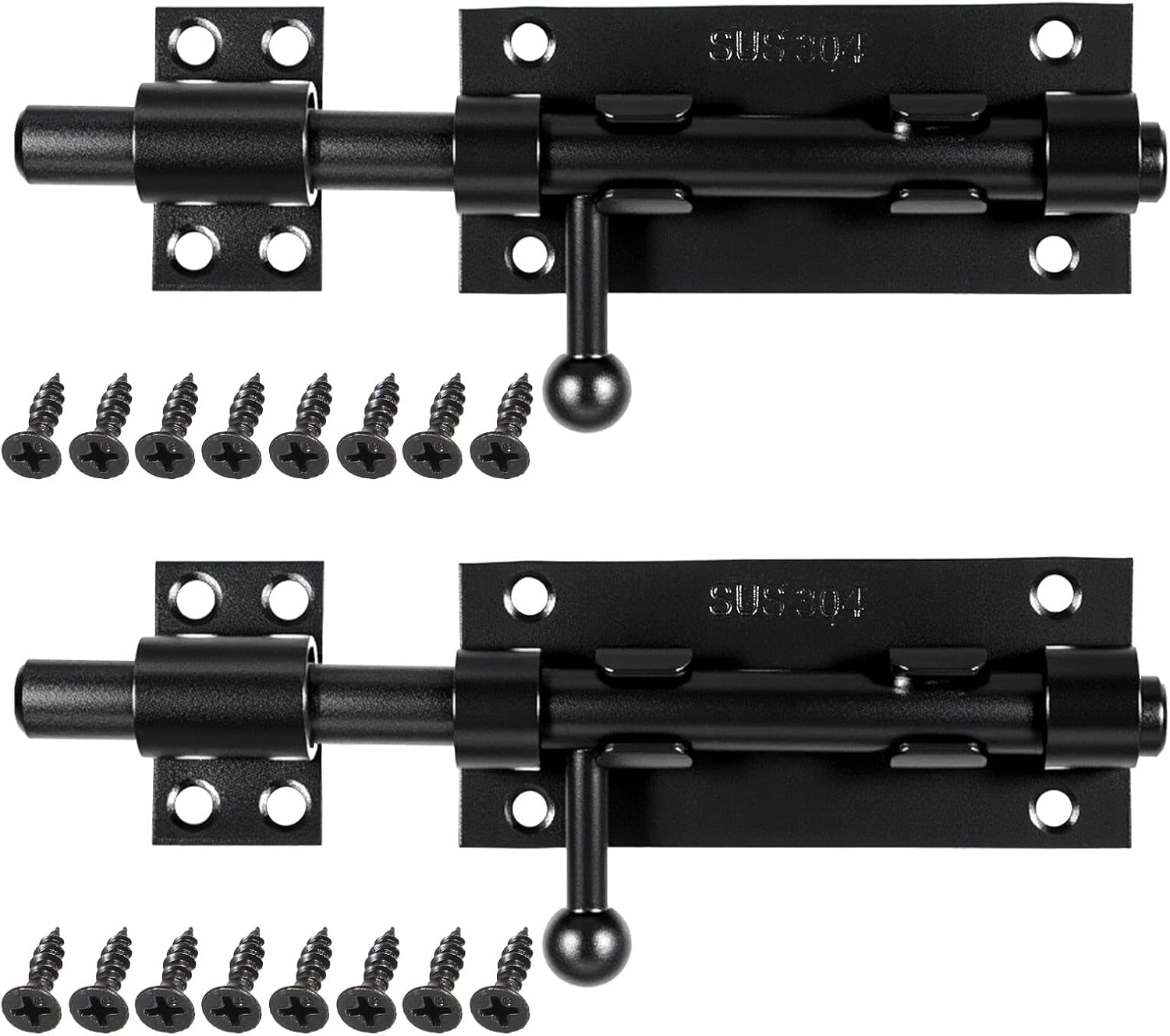 2 Pcs Slide Lock, 304 Stainless Steel Gate Latch, Slide Bolt Latch ...