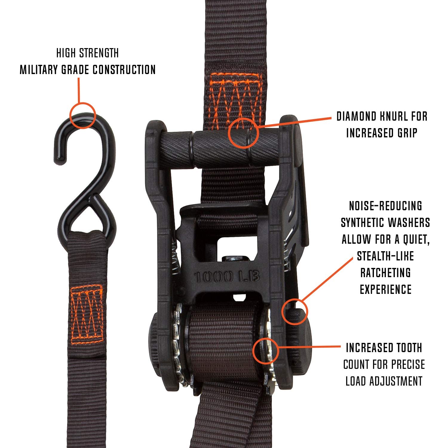 Snapklik.com : SmartStraps 10 Tactical Ratchet Straps, 2 Pack Heavy ...