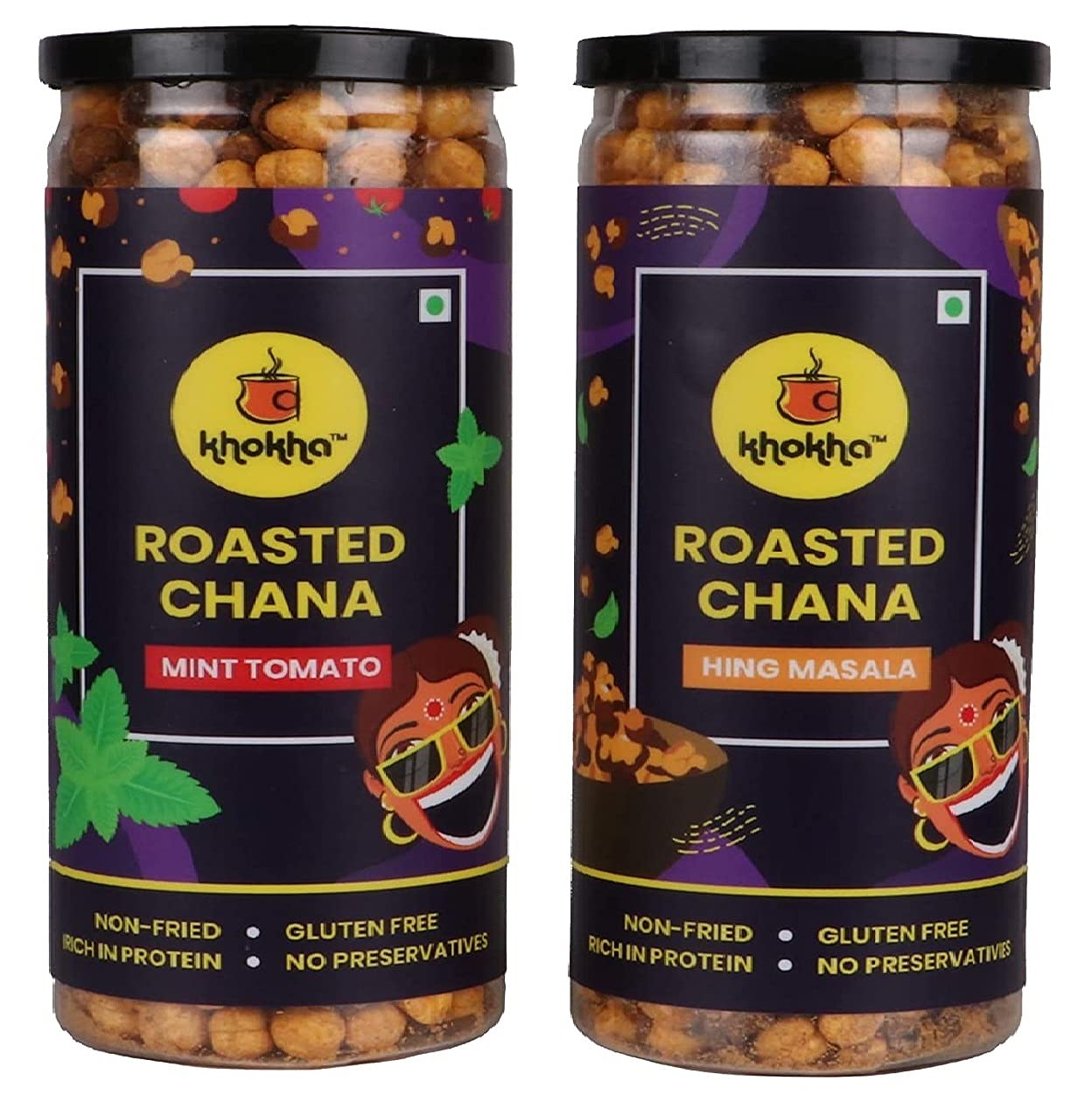 Buy Khokha Roasted Tomato Channa and Hing Masala Chana Roasted Chatpata ...