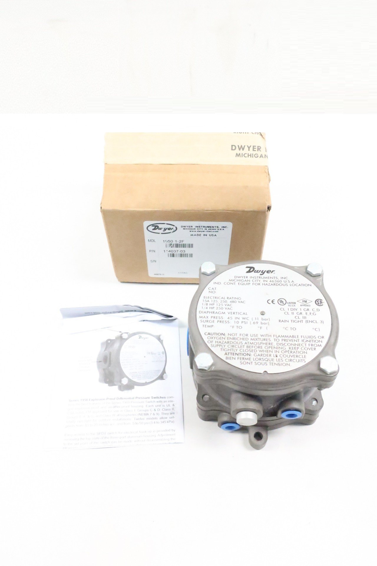 Snapklik.com : DWYER 1950-1-2F Explosion Proof Pressure Switch 125/250 ...