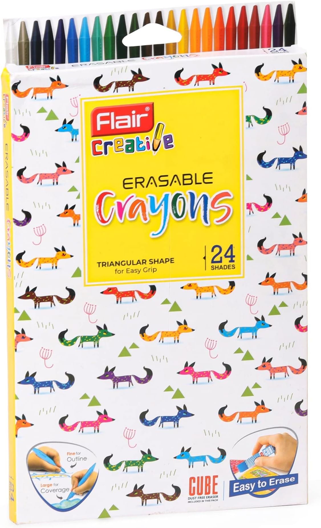 Flair Creative Series Erasable Crayons | Trianglular Shape For Easy ...