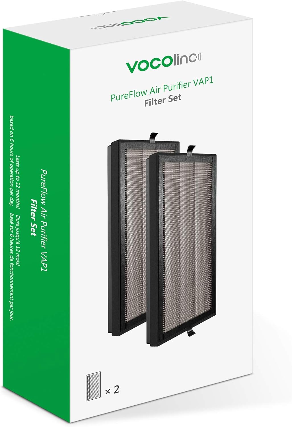 VOCOlinc True HEPA Replacement Filter HomeKit Air Purifer VAP1 (1Pair ...