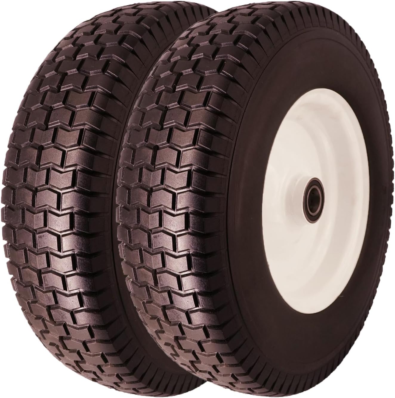 Amazon.com: Flat Free 16x5.00-8 Tire with 1 inch Bearings, 3” Center ...