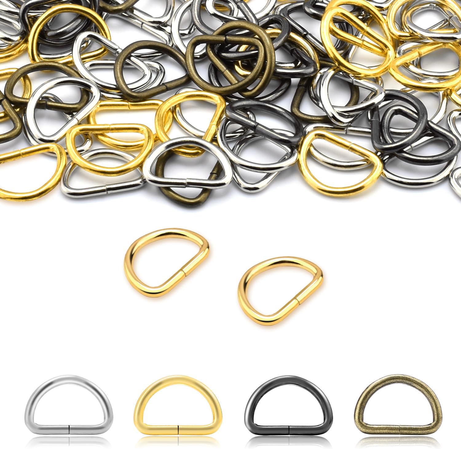 Amazon.com: 30 Pcs Mini D Ring,D-Metal Ring Buckle Small D-Shape Buckle ...