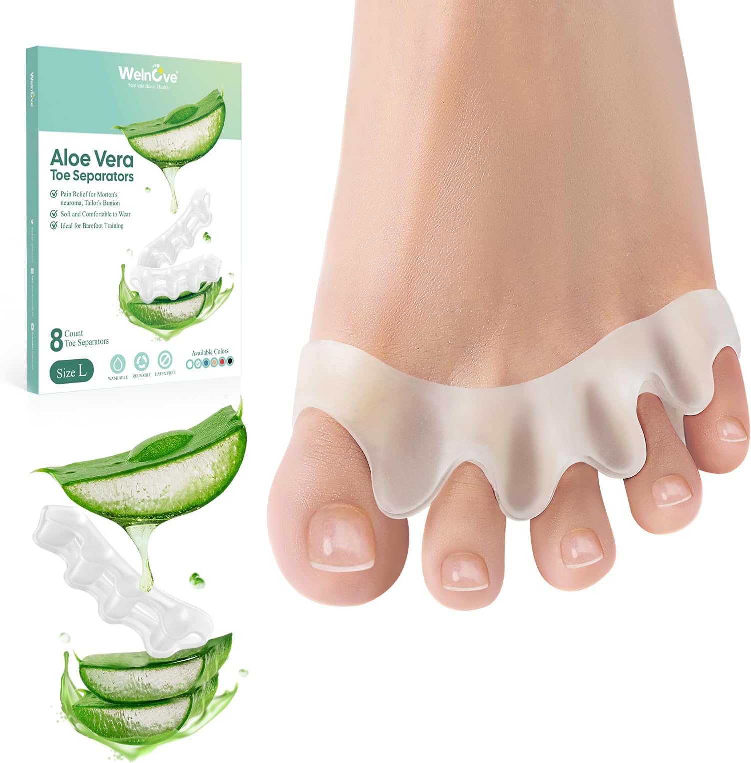 Amazon.com: Chiroplax Gel Toe Separators Stretchers Spreader Spacer for ...