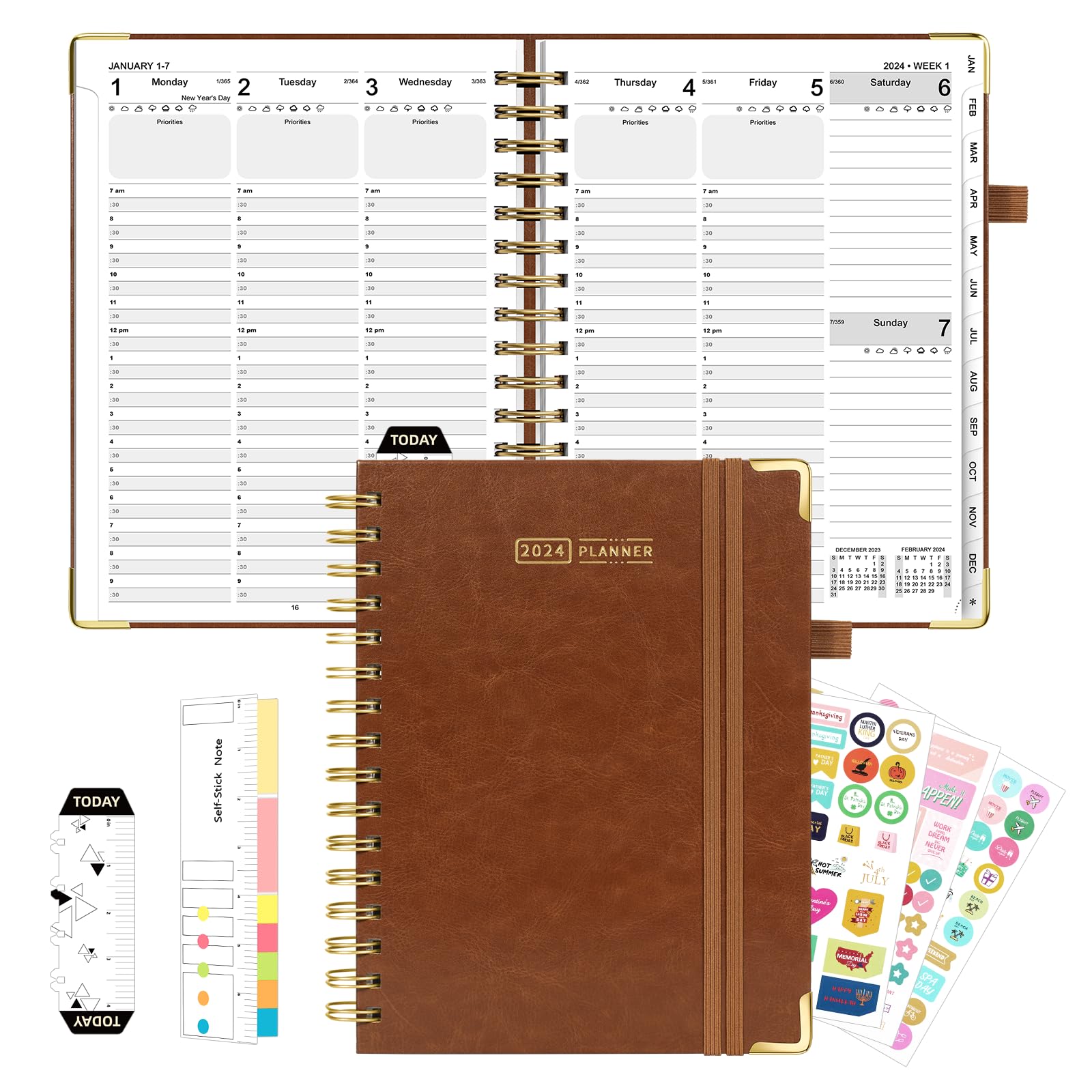 Snapklik.com : Calendar Weekly 2024-2025 Planner Organized Daily Work ...