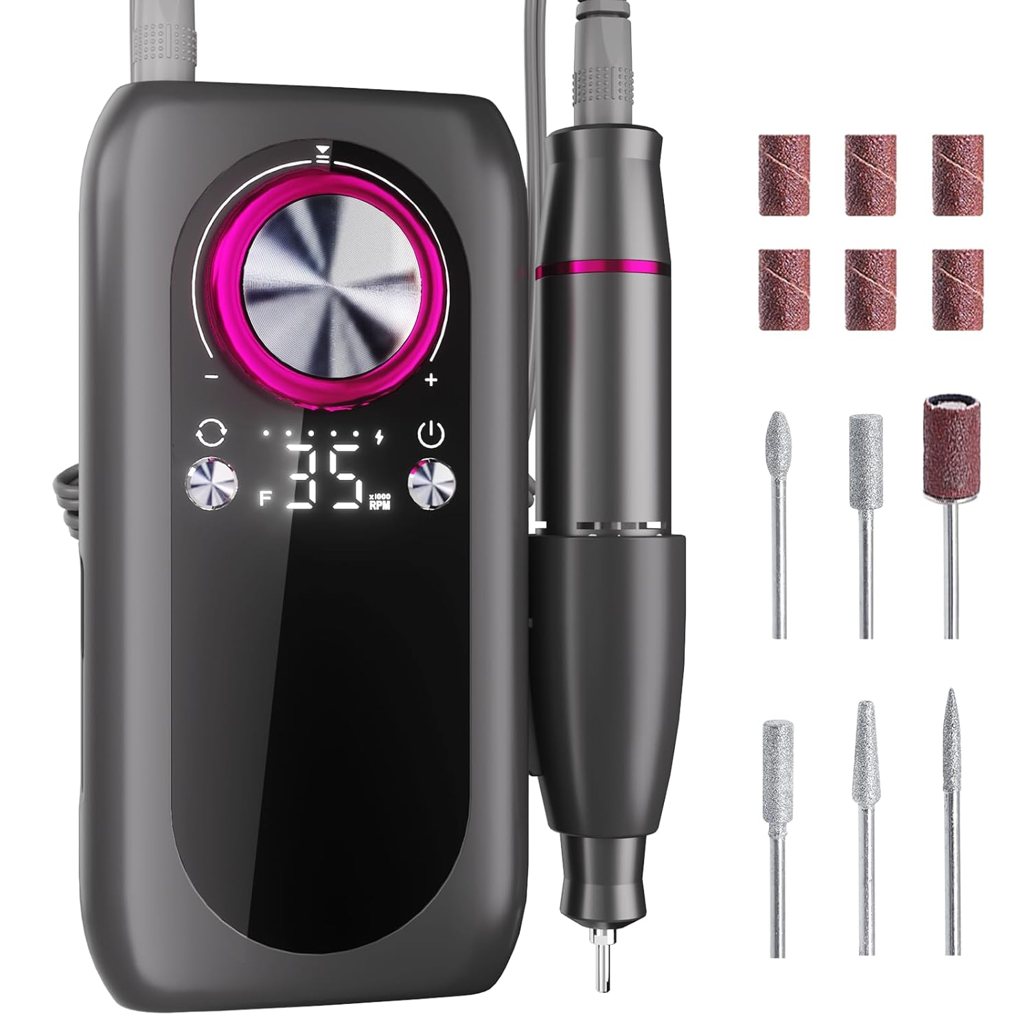 Amazon.com: Electric Nail File Machine, 35000RPM Rechargeable Nail ...