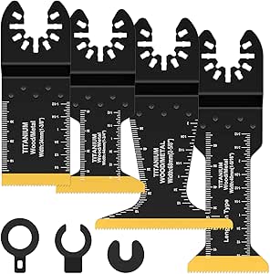 Amazon.com: CRNXOMP 4Pcs Titanium Bi-Metal Oscillating Saw Blades Set ...