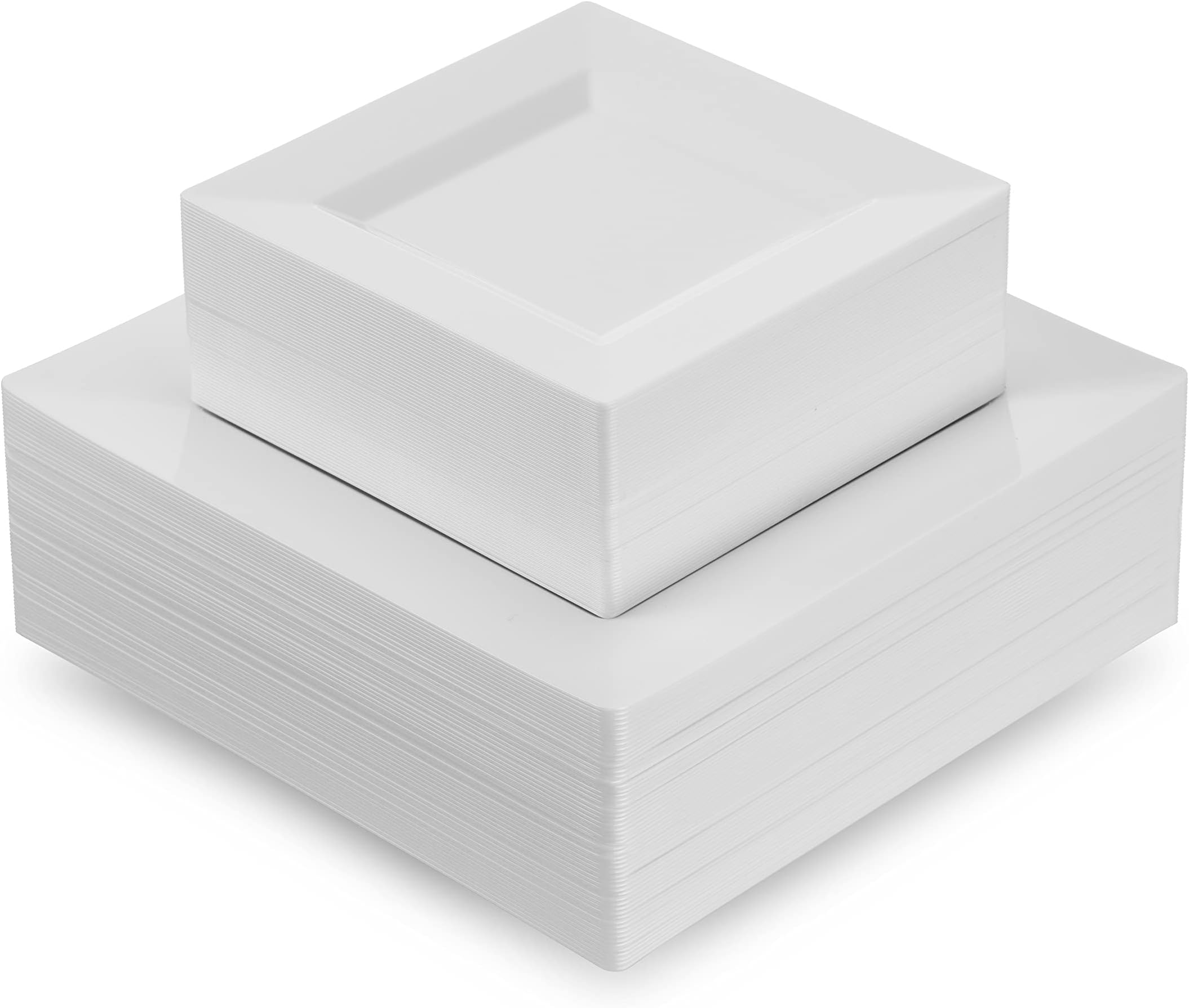 Amazon.com: Aya's 60ct White Square Disposable Plates - Heavy Duty ...