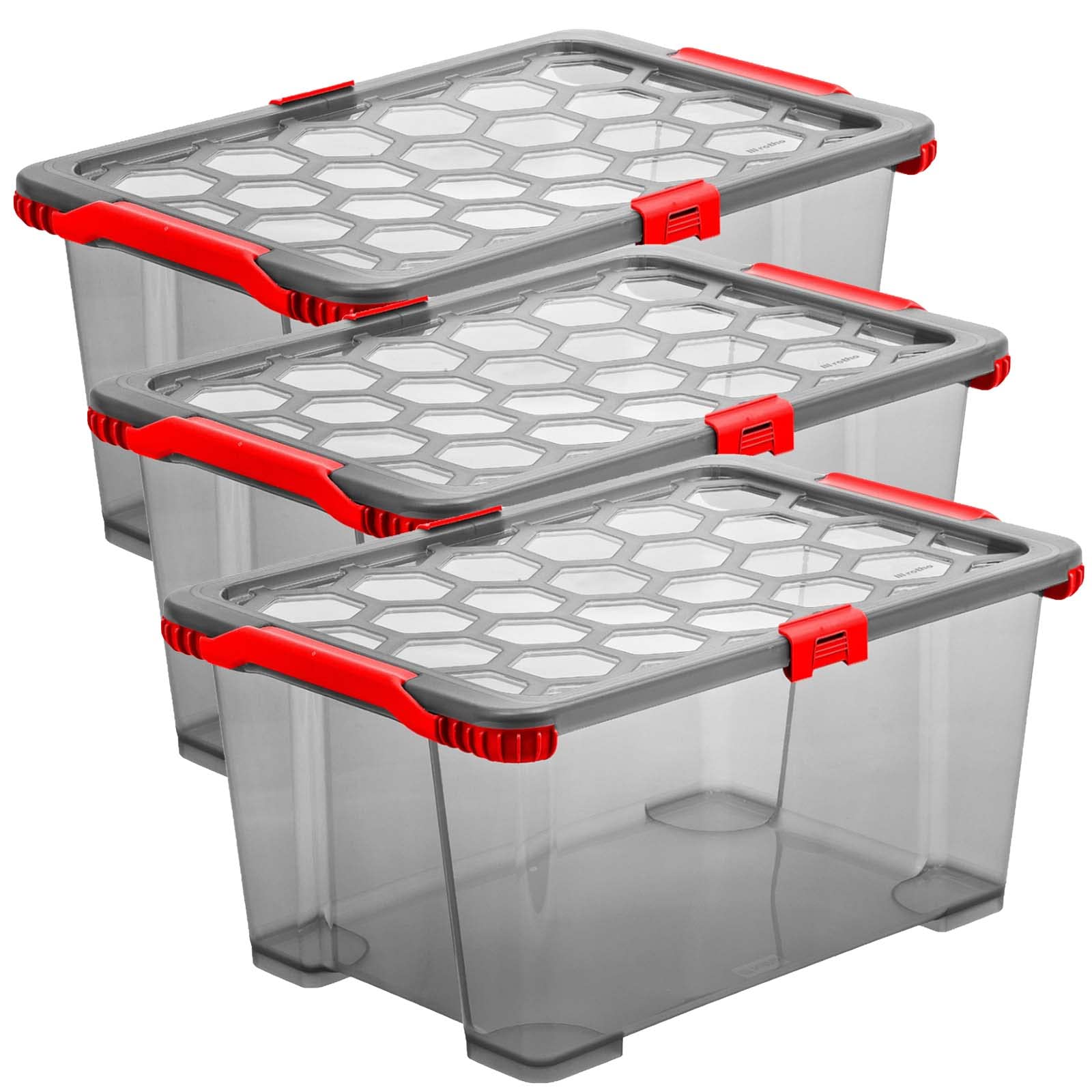Rotho Evo Total Protection 3er-Set Aufbewahrungsbox mit Deckel 44l ...