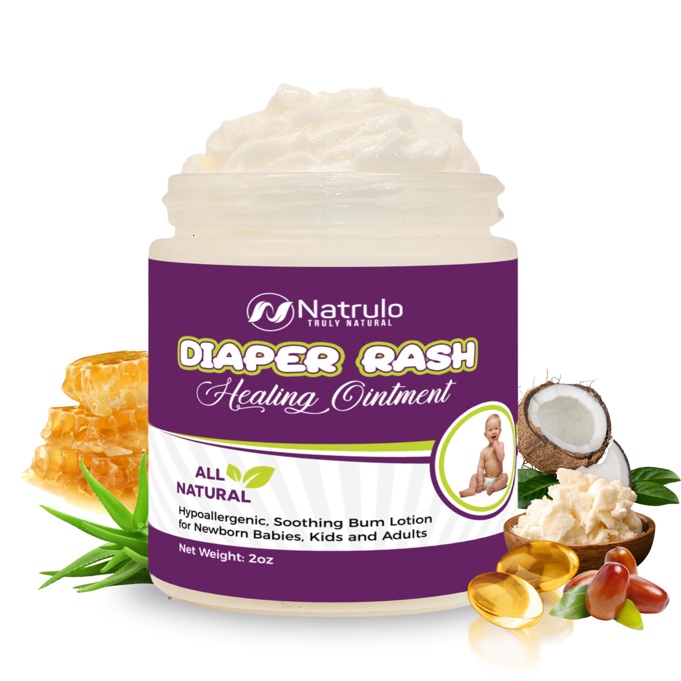 Amazon.com: Diaper Rash Cream – Natural Baby Skin Healing Ointment ...