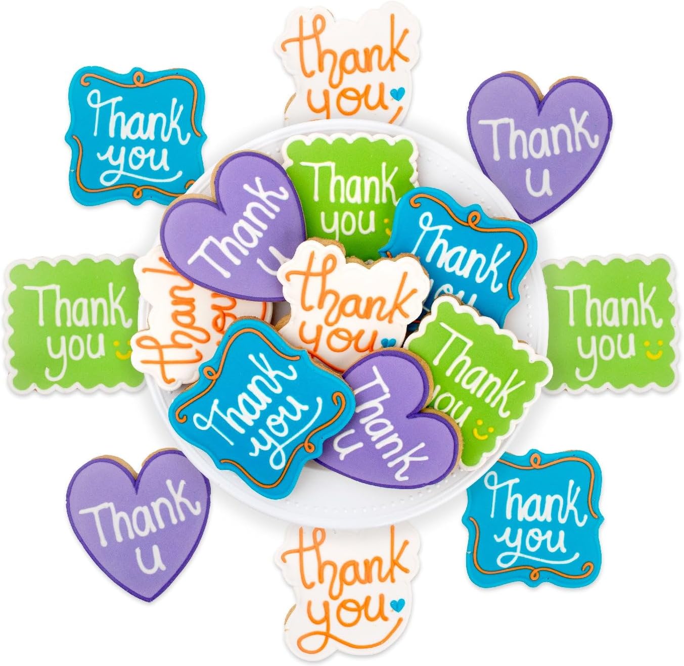 Amazon.com : DecoCookies -16 THANK YOU Hand-Decorated Cookies - 60 g ...