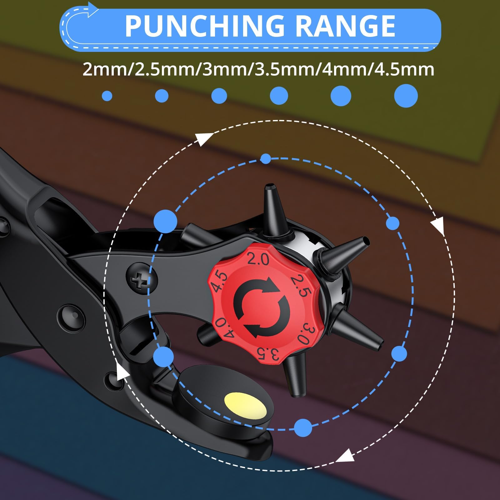 Snapklik.com : Leather Hole Punch,6Size Revolving Punch Plier Kit ...