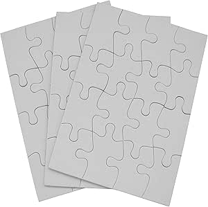 Amazon.com: Inovart Puzzle-It 16-Piece Blank Puzzle, 12 Puzzles Per ...