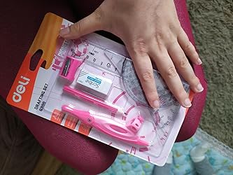 Amazon.com : Deli 4 Pieces Math Geometry Tool Plastic Clear Ruler Sets ...