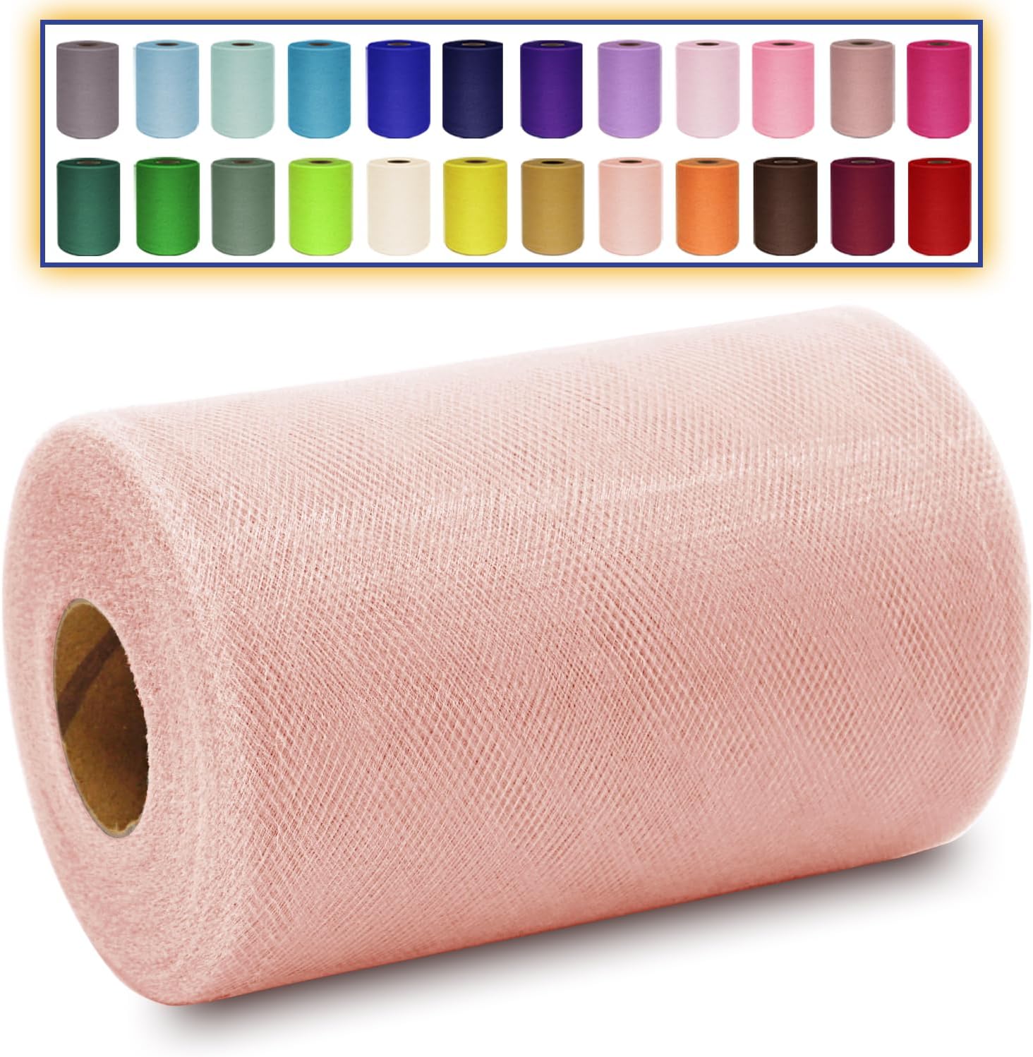 Amazon.com: Blush Tulle Fabric Roll 6 Inch X 300 FT (100 Yards) Matte ...