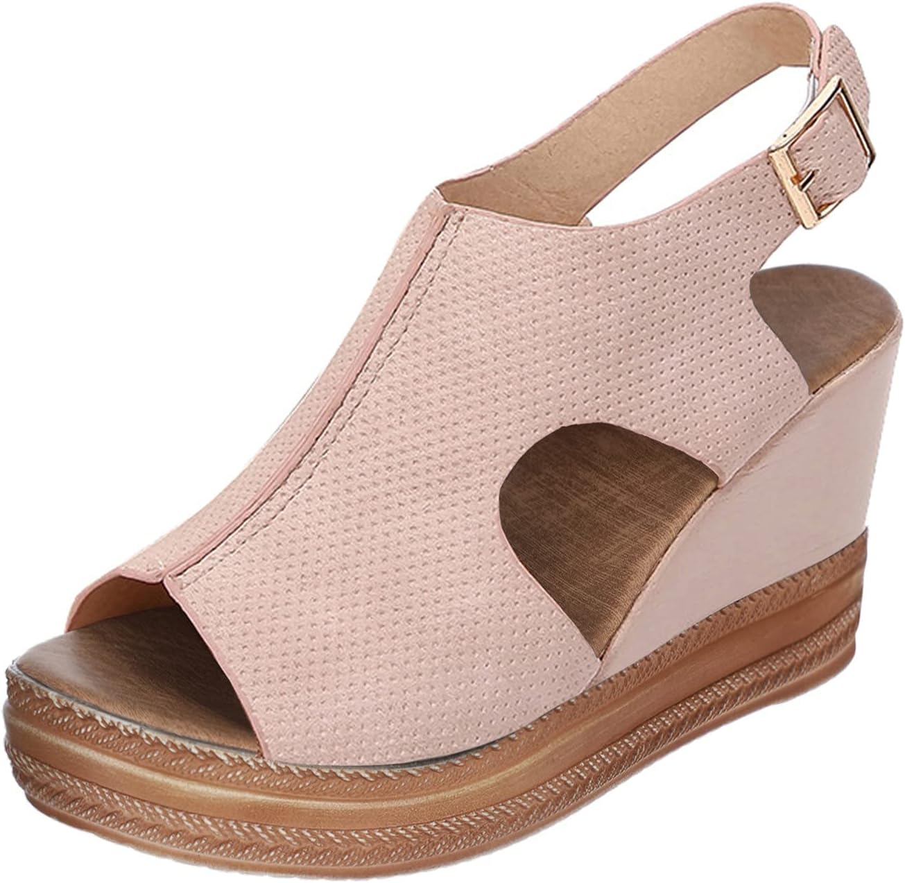 Womens Sandals Espadrille Platform Wedge Sandals for Women Buckle Strap ...