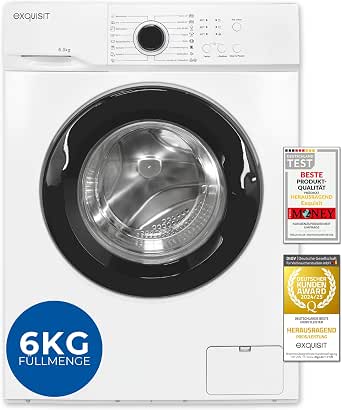 Exquisit Waschmaschine 6kg, Energieeffizienzklasse A, max. 1000 U/min ...