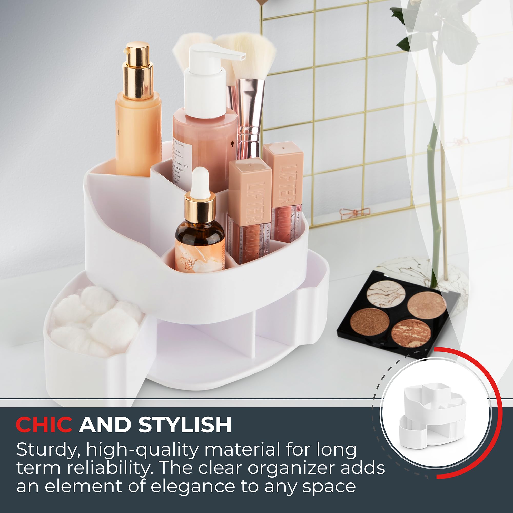 Snapklik.com : Masirs Small Rotating Makeup Organizer - Mini Yet ...