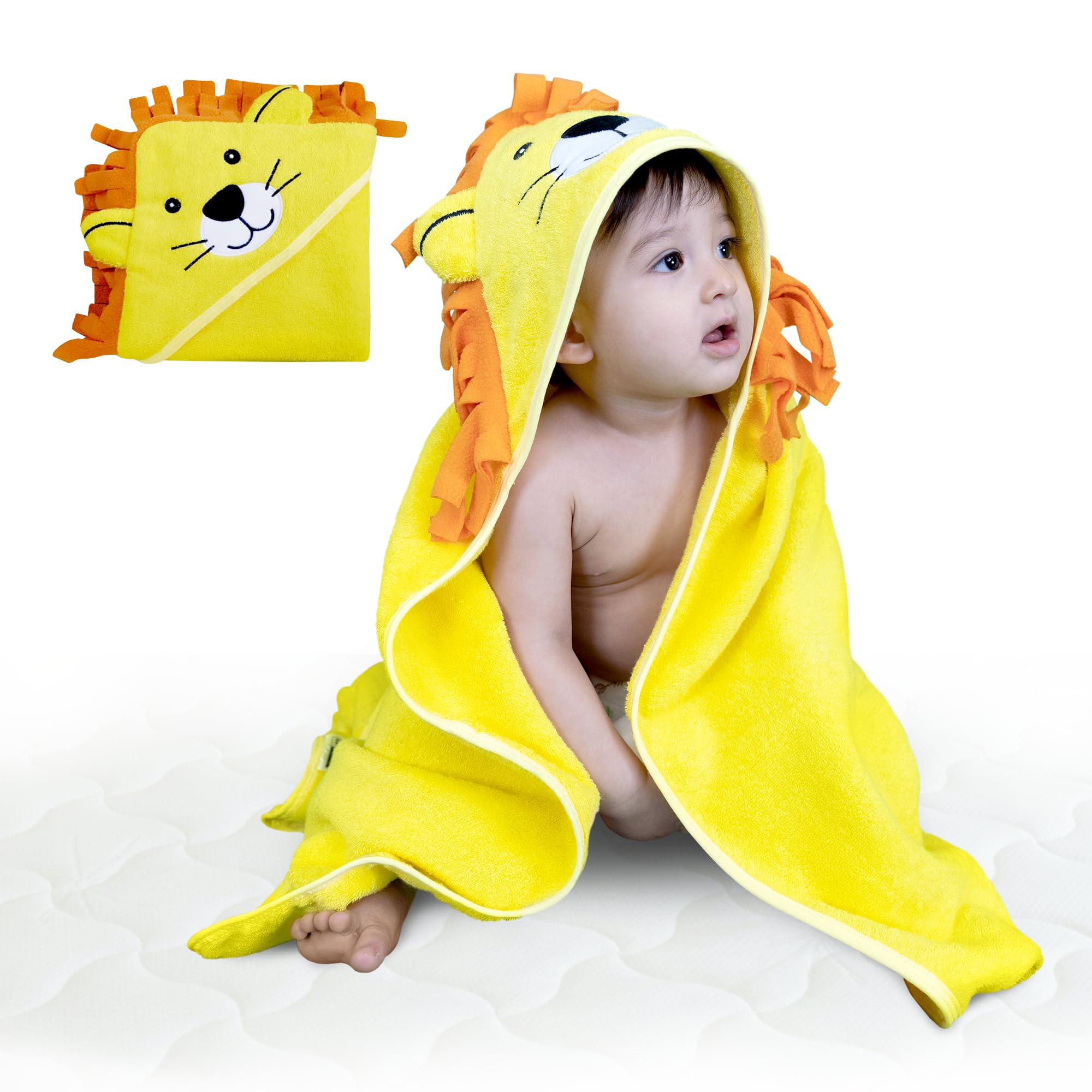 Baby Hooded Towels (Lion) Made from 100% Viscose derived from Bamboo ...