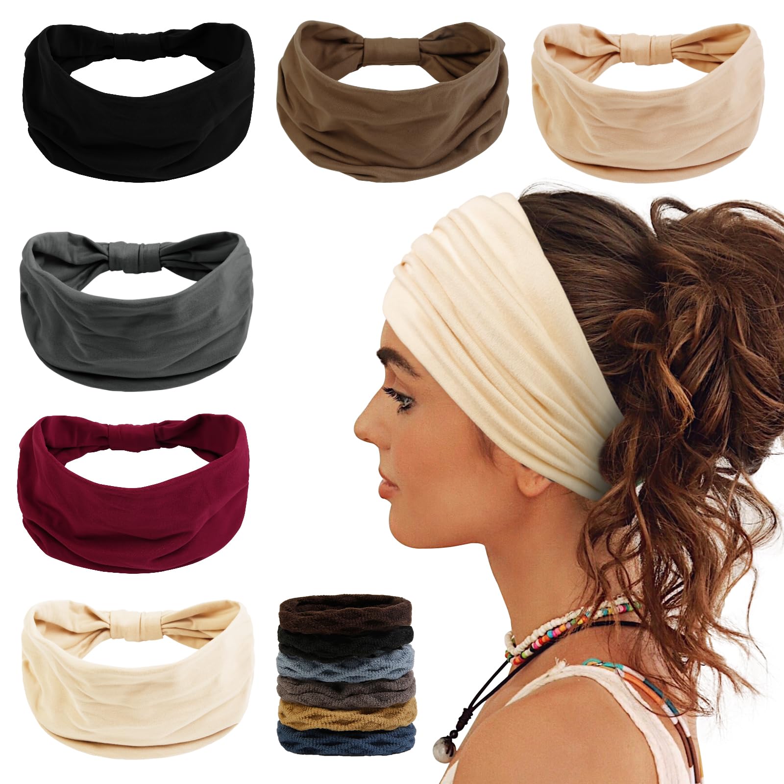Amazon.com : AIBFRID 6 Packs Wide Headbands for Women Non Slip with ...