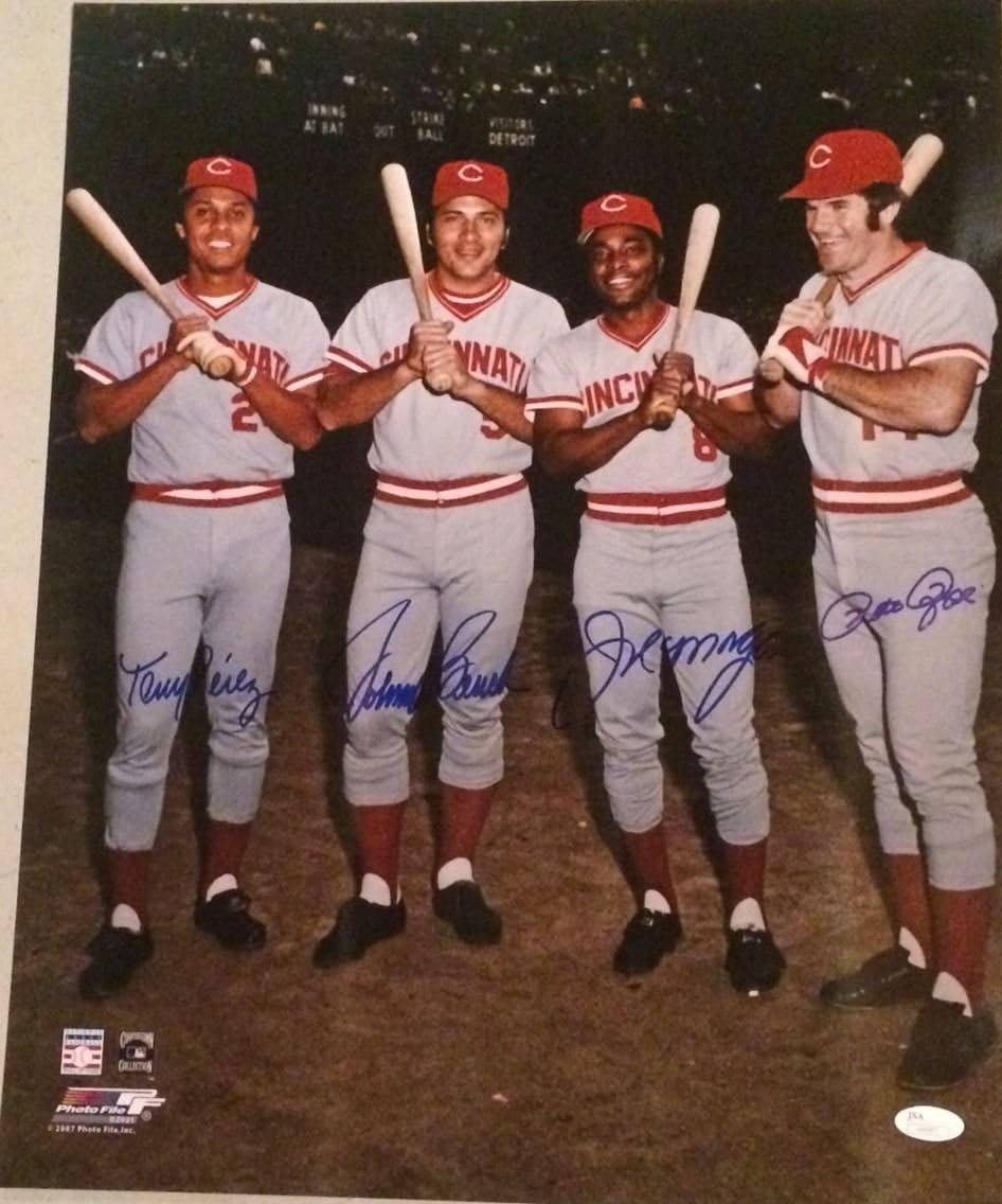 Cincinnati Big Red Machine Autographed 16x20 w/JSA-Bench, Rose, Morgan ...