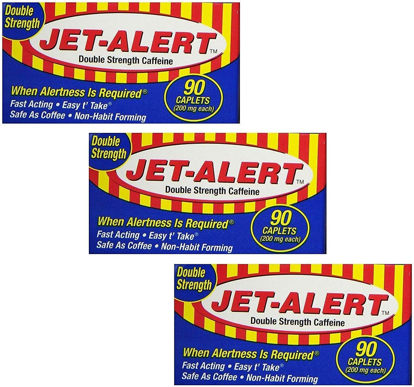 Amazon.com: Jet-alert 100 Mg Each Caffeine Tab 120 Count Value Packs (2 ...