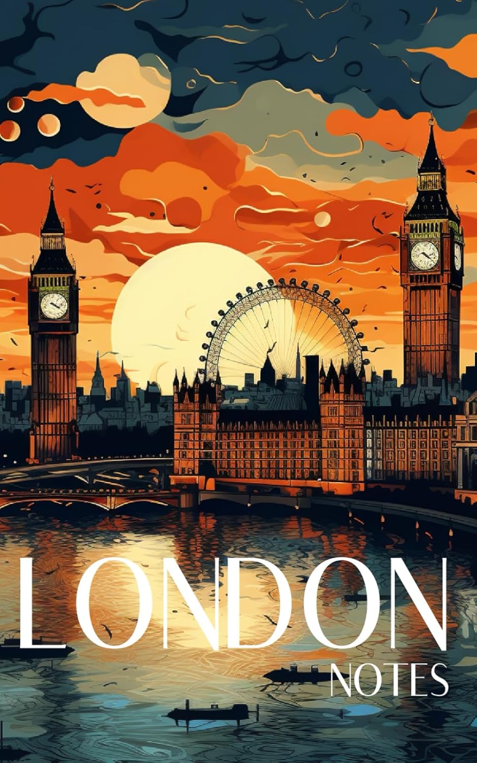 London Notes: London Skyline by night: Notebook College Ruled, 120 ...