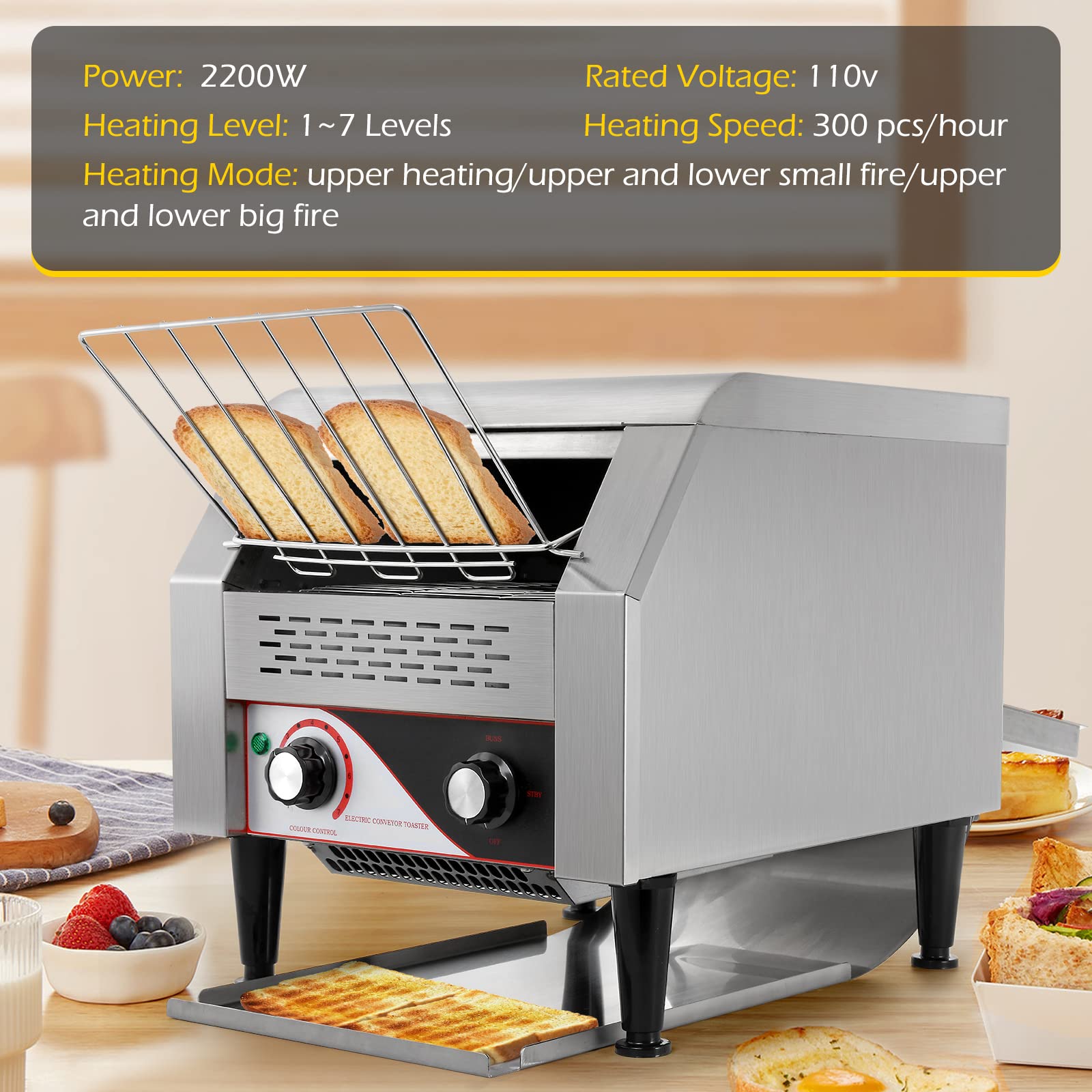 Dyna-Living Commercial Toaster 300 Slices/Hour Stainless Steel ...