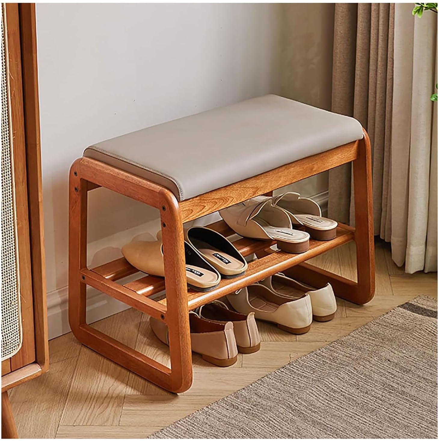 Amazon.com: LNGCLTEZ Shoe Bench for Entryway Mid-Century Modern Shoe ...