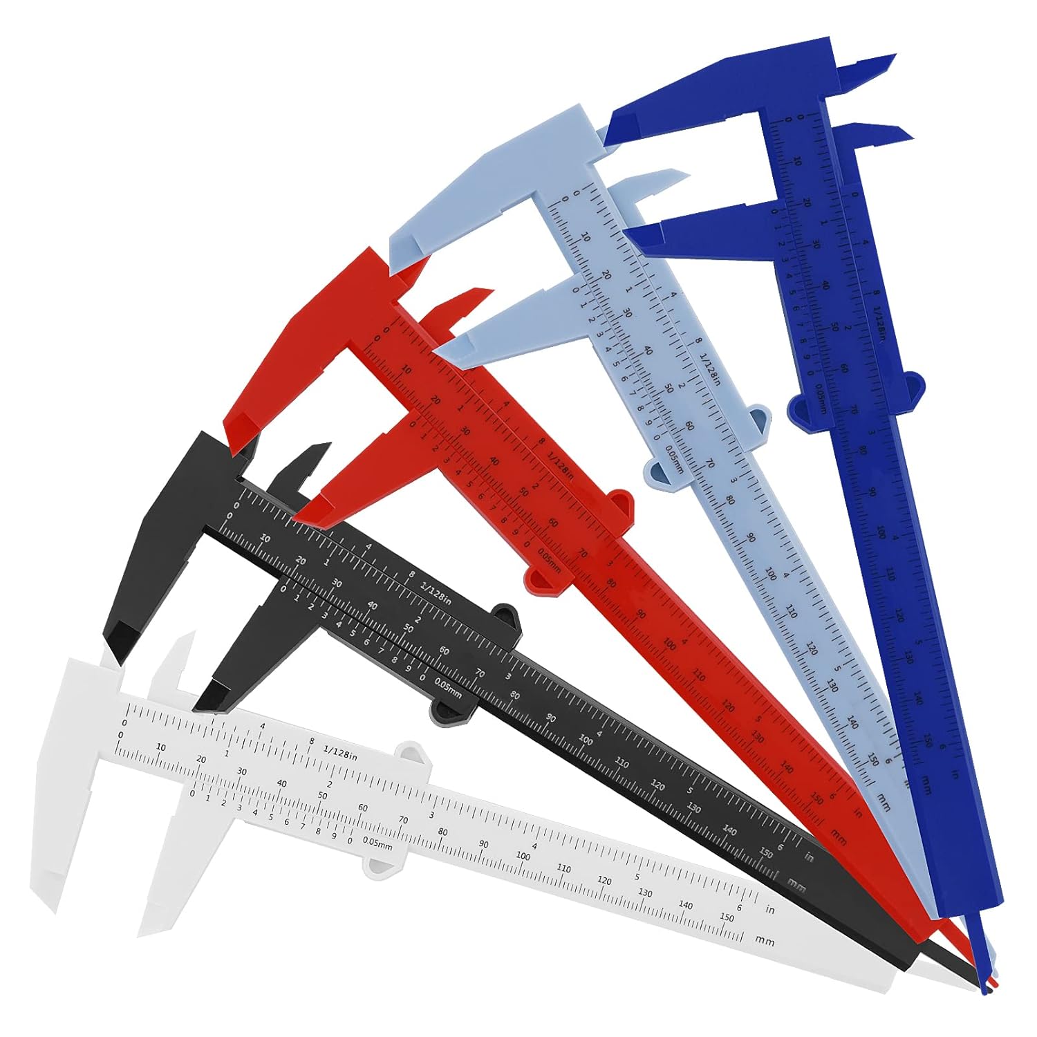 5Pcs Plastic attoo Eyebrow Ruler 6 Inch 150mm, Vernier Caliper Dual ...