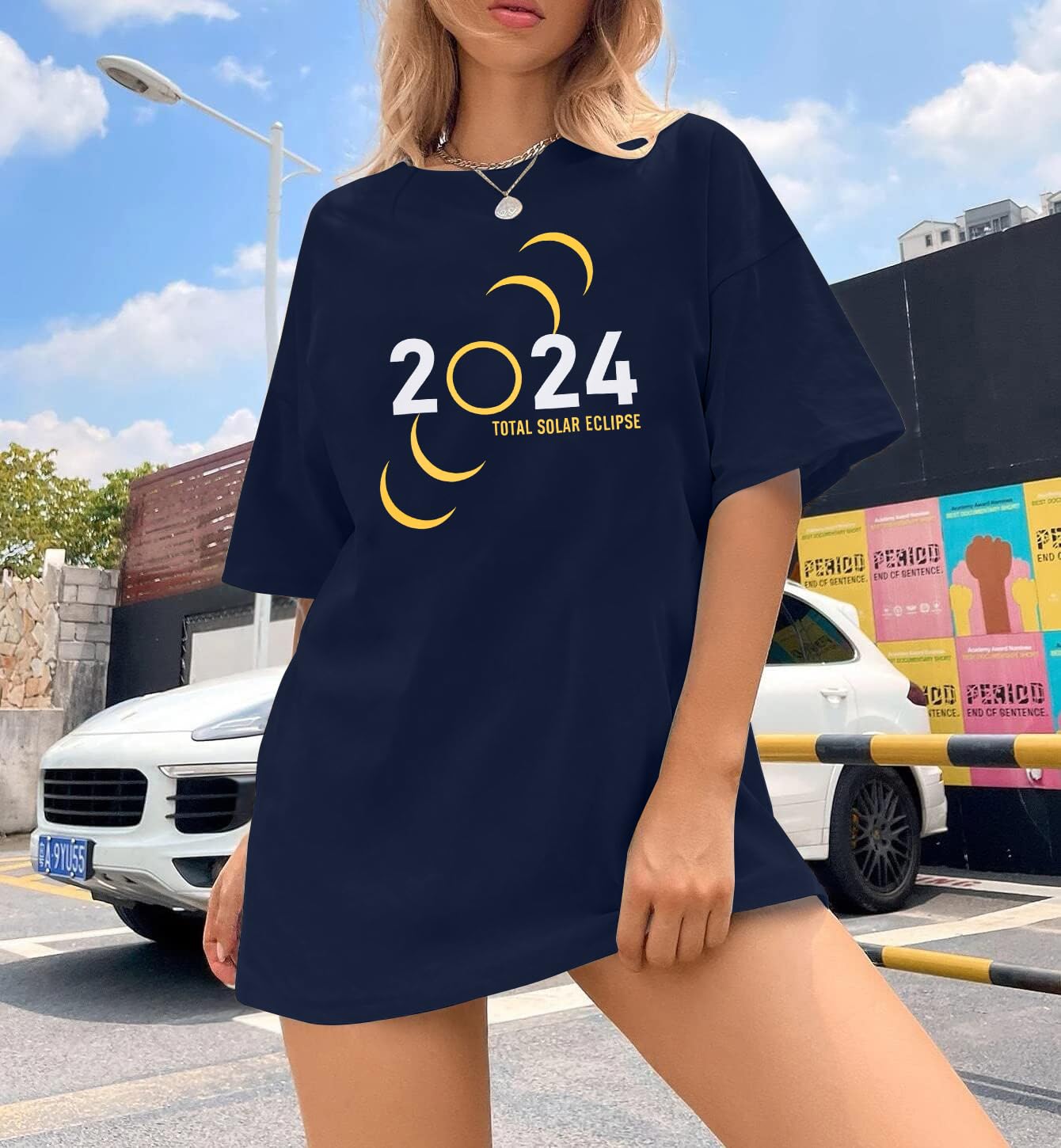 Snapklik.com : 2024 Total Solar Eclipse Shirt - Oversized April 8 Path Of The Eclipse T-Shirt ...