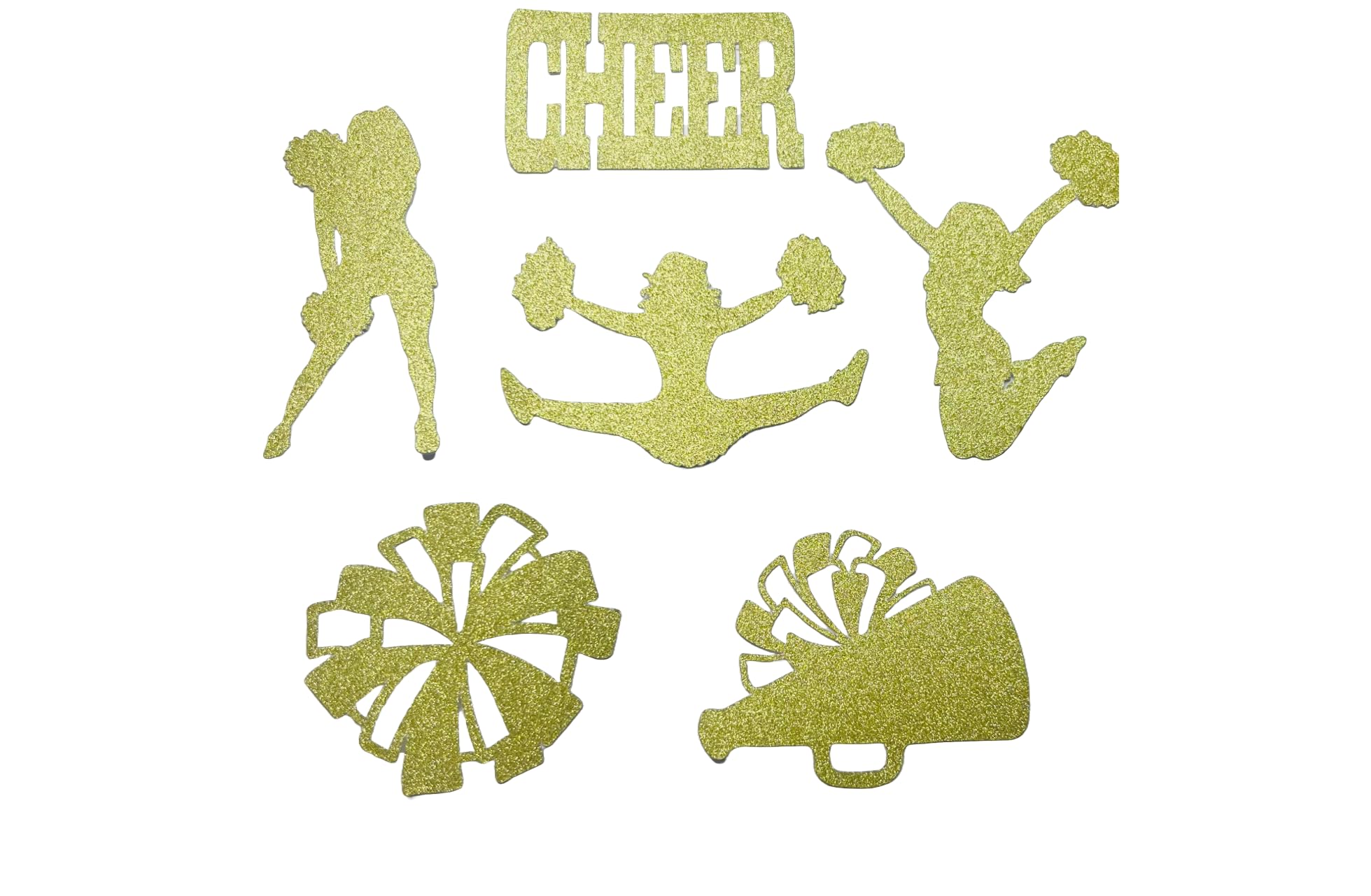 Amazon.com: 24 Cnt Cheerleader Glitter Cutouts for Party Tags Toppers ...