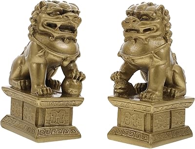 Amazon.com: Seyee-bro Foo Dogs Guardian Lion Statues - Pair of Fengshui ...