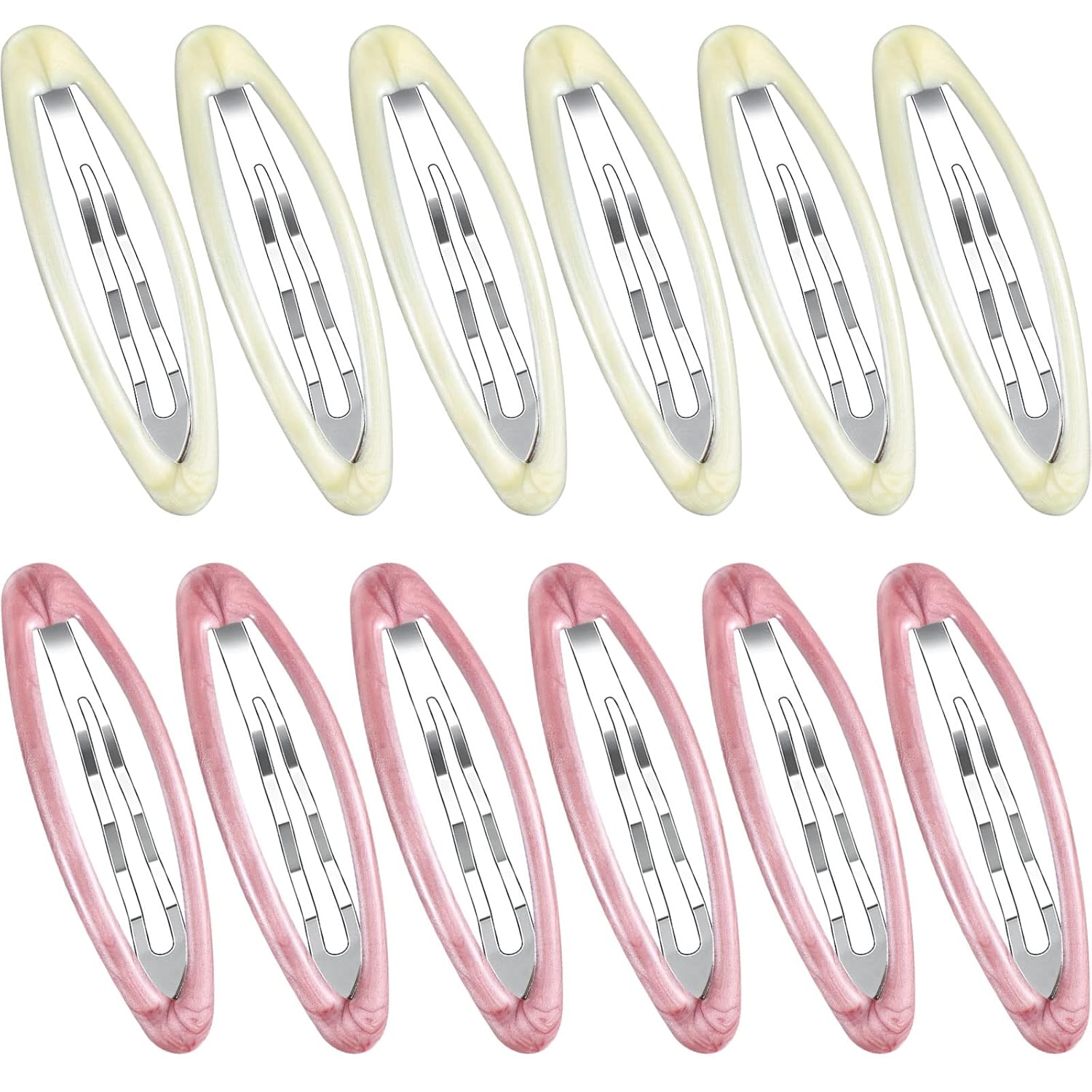 Amazon.com : Waydress 12 Pcs Hair Clip Barrettes for Women Oval Snap ...