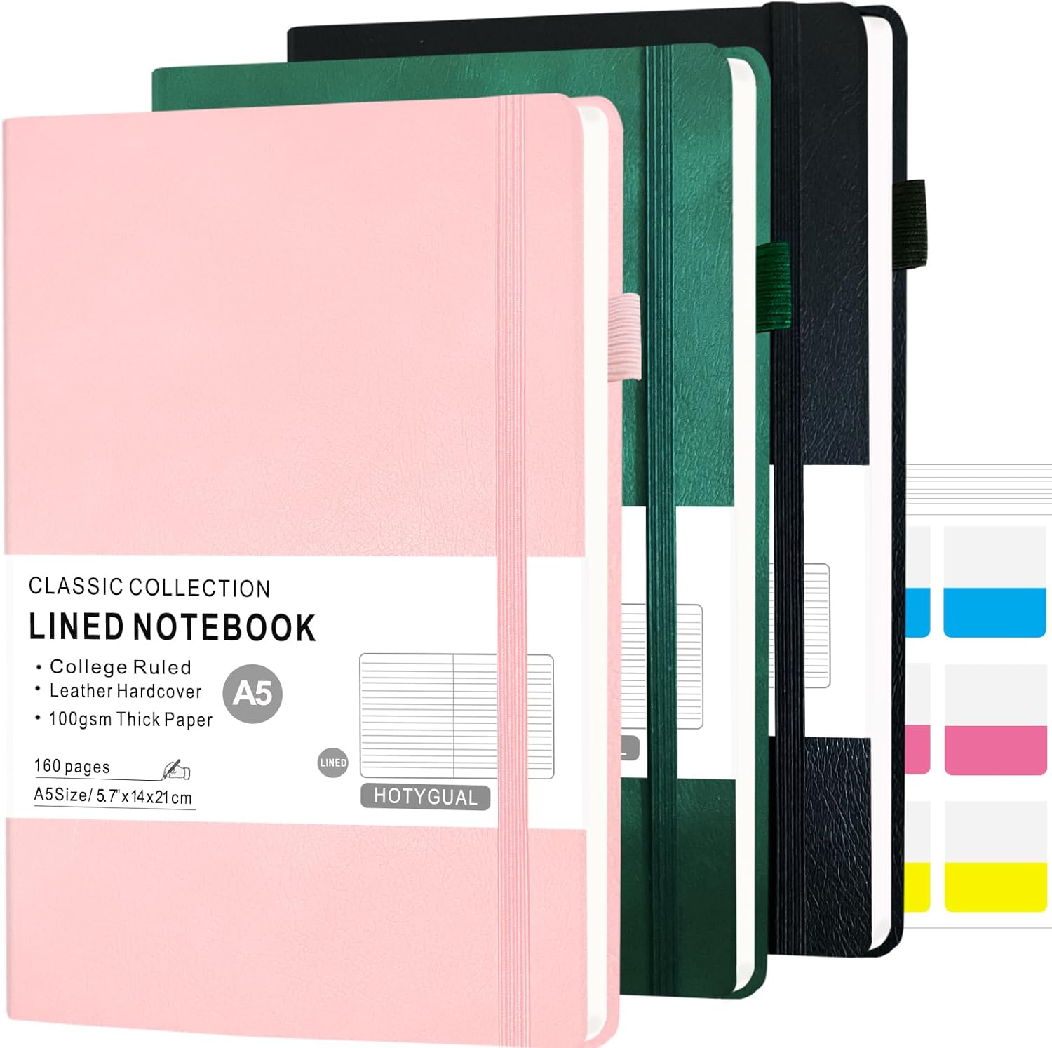 Amazon.com : A5 Lined Journal Notebook, 3 Pack College Ruled Notebook ...