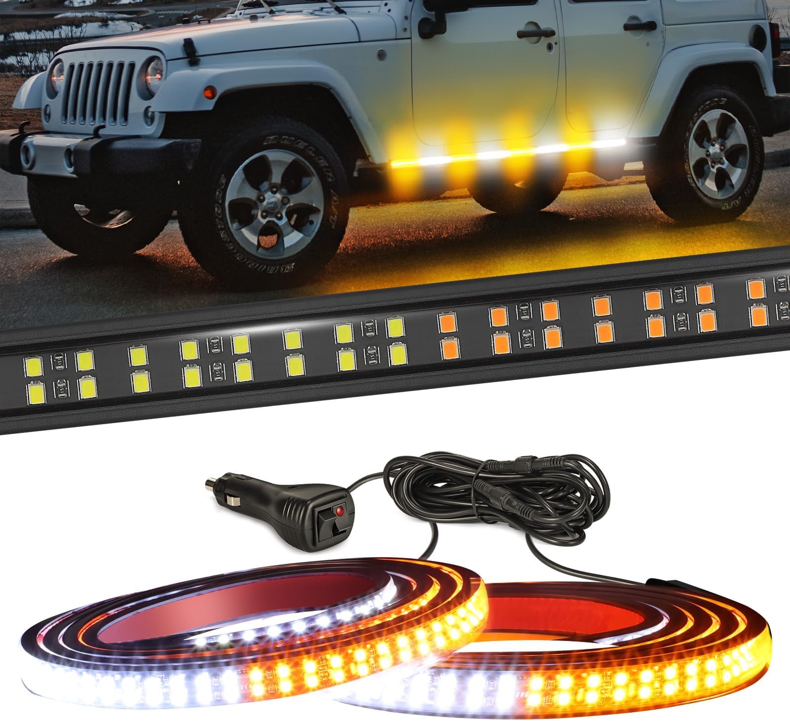 Amazon.com: Partsam 2PCS 72 Inch Emergency Strobe Lights Strip 864 LEDs ...