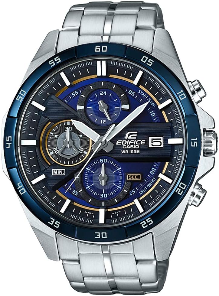 Casio Edifice EFR-556DB-2AVUDF Blue Analog Dial Silver Stainless Steel ...