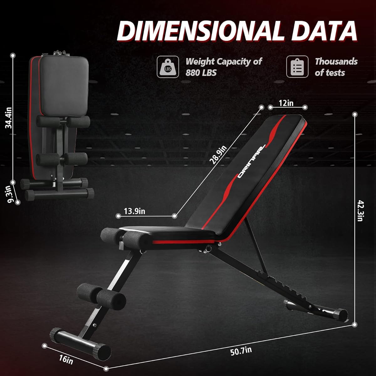 Adjustable Weight Bench 1200lb Capacity Home Gym LINBOLUSA Adjustable ...