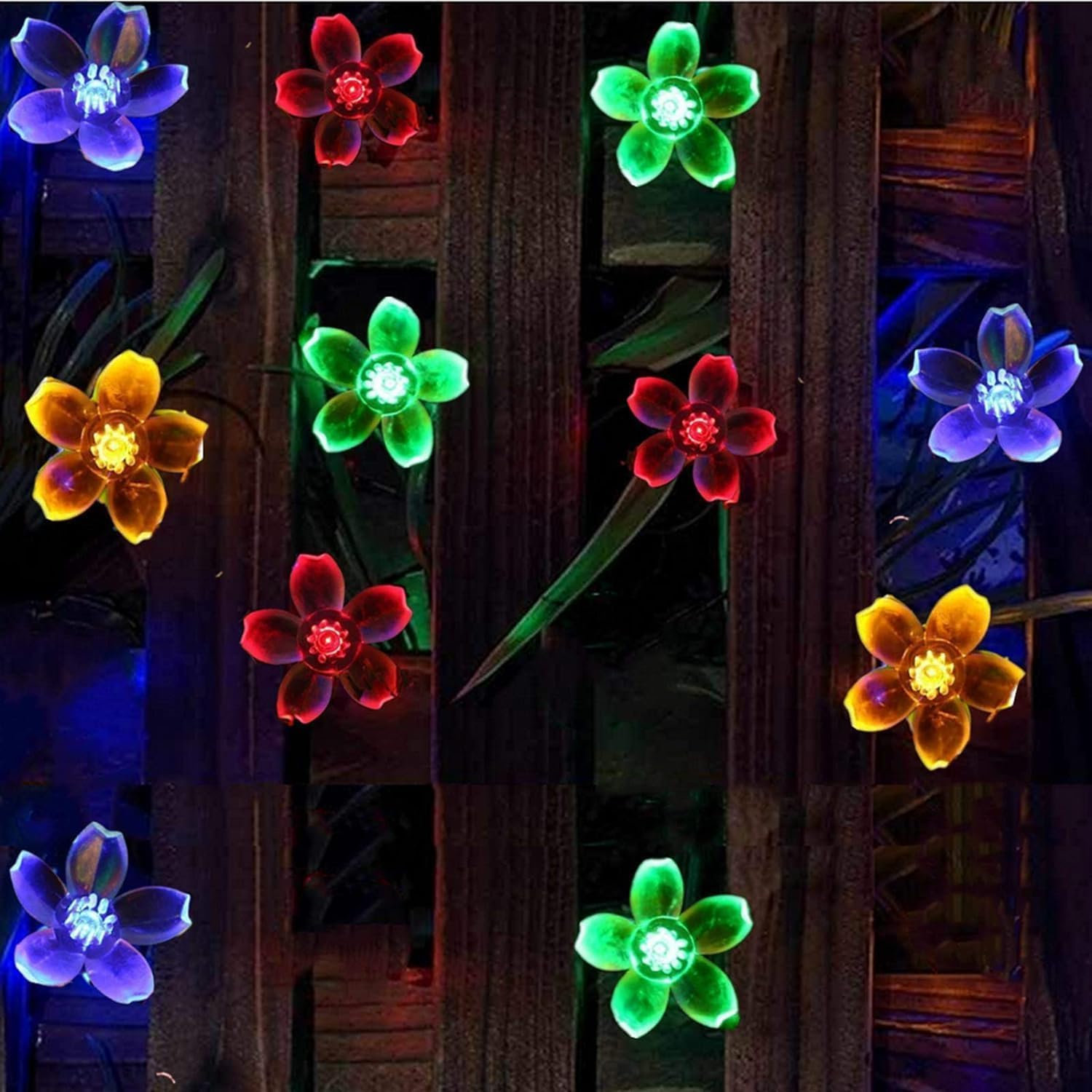 Solar String Lights Garden, 23ft 8 Modes 50 LED Blossom Solar Powered ...