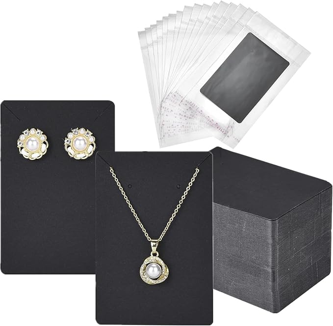Amazon.com: Wiaregom Earring Cards, 150 Pcs, Black, Earring Display ...