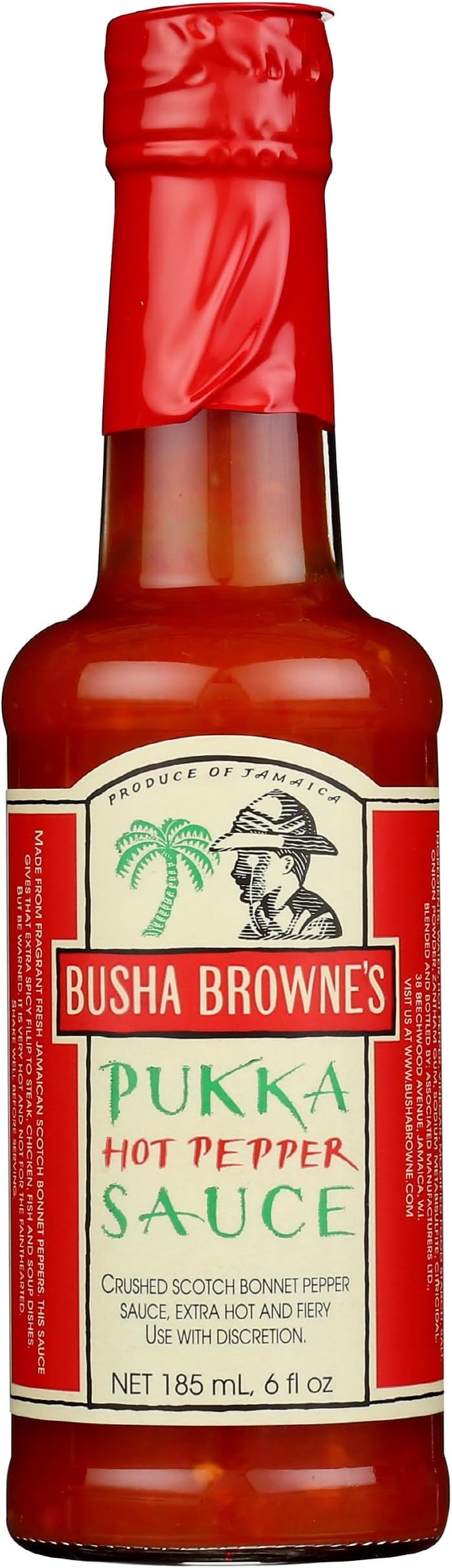 Amazon.com : Busha Browne Pukka Hot Pepper Sauce, 6 Fluid Ounce ...